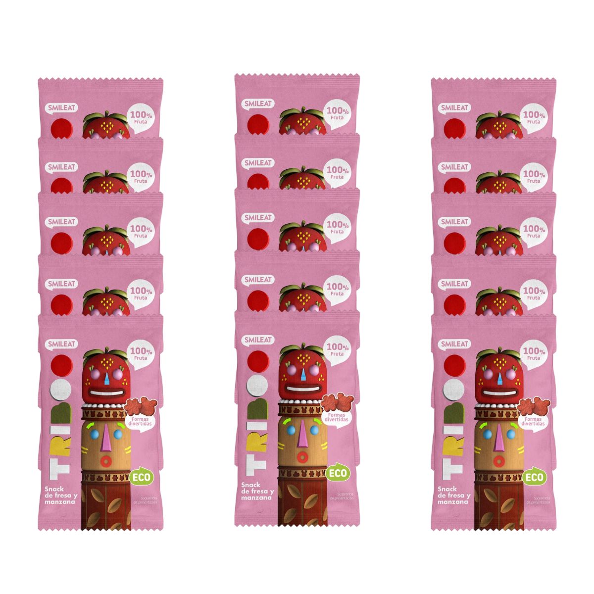 Pack 15x Snack de fresa y manzana ECO 25 g, Triboo em Planeta Huerto